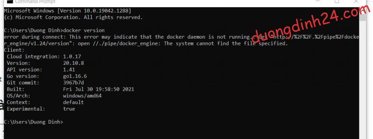 Hướng dẫn cài đặt Docker trên Windows 10 11 - duongdinh24.com